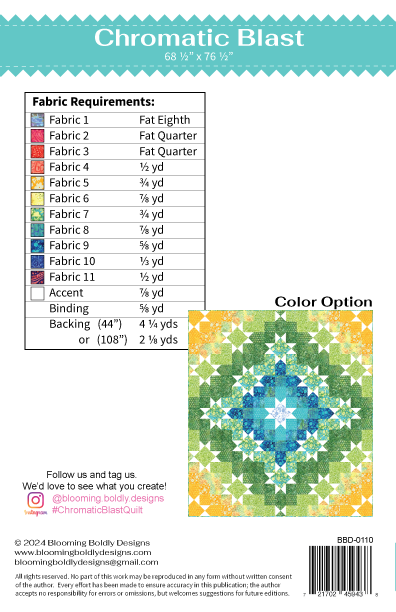 Chromatic Blast Quilt Pattern – Blooming Boldly Designs