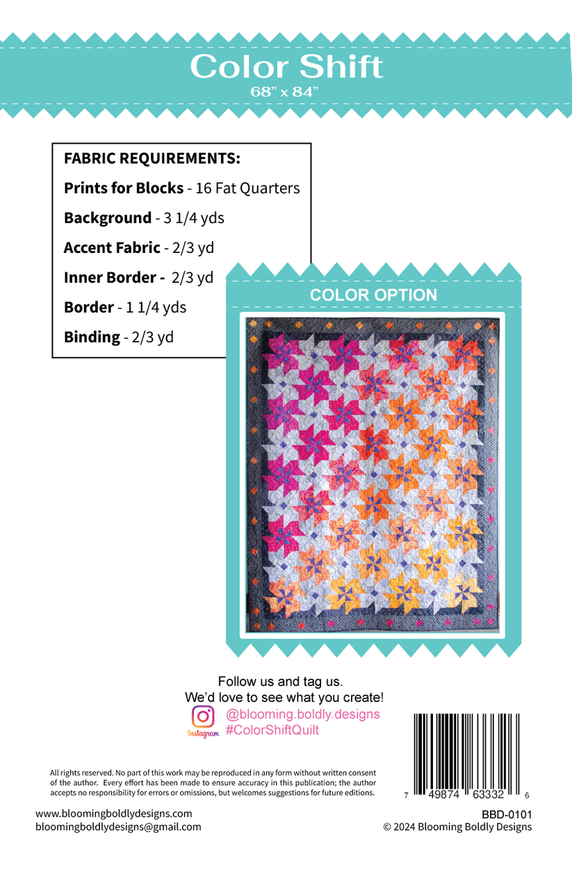 Color Shift Quilt Pattern – Blooming Boldly Designs