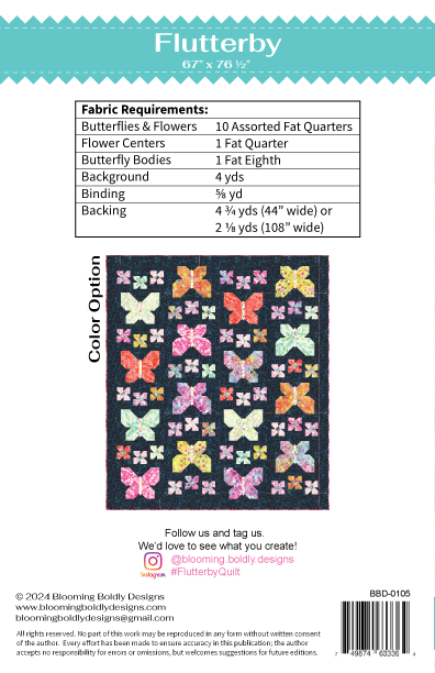 Flutterby Quilt Pattern – Blooming Boldly Designs